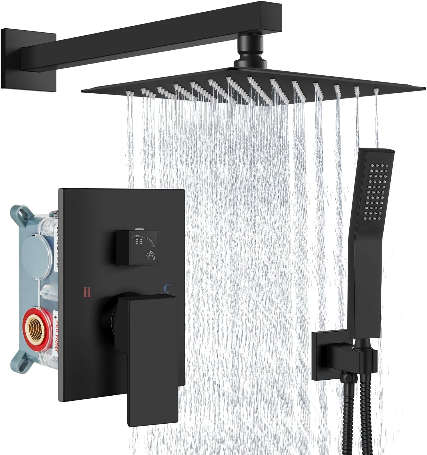 Shower Faucet Set Rain Shower System with Handheld Bathroom Shower ...