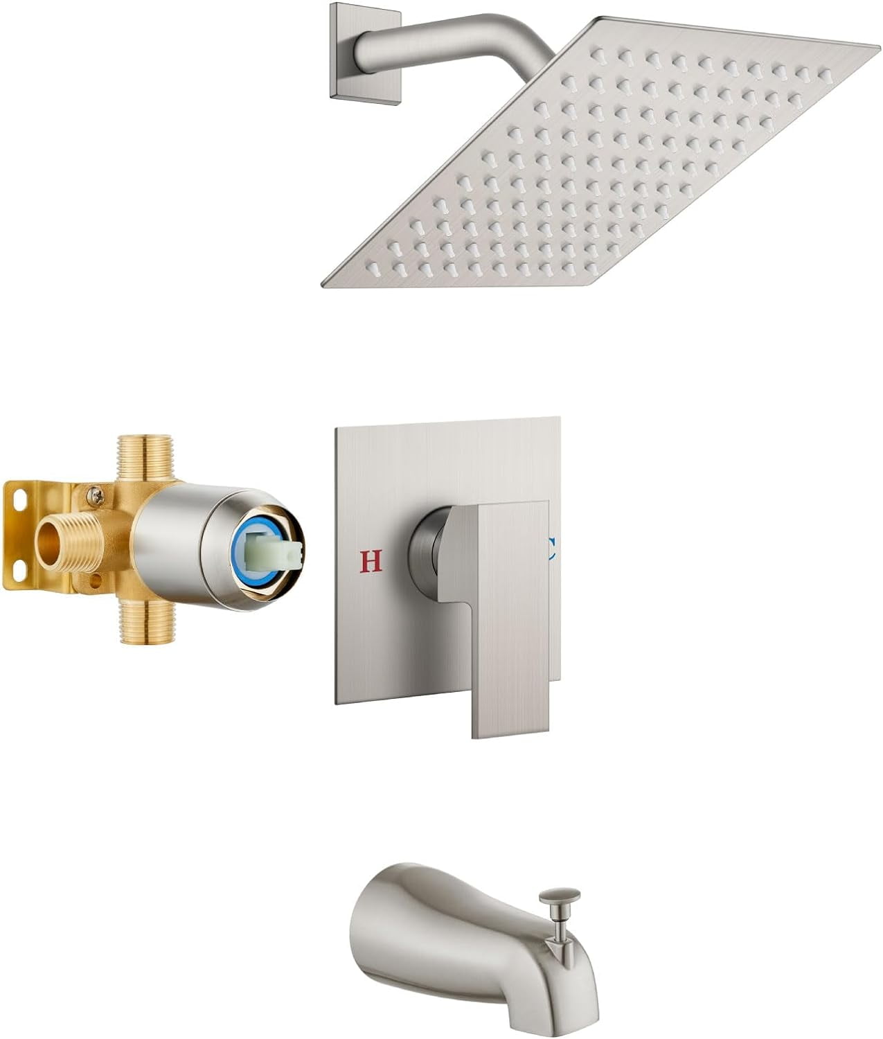 Shower Faucet Set with Tub Spout Bathtub Faucet Kit Complete Tub Shower ...