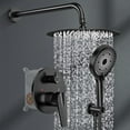 10'' High Pressure Black Shower Set, Brass Valve, Handheld Rainfall Head Combo - Walmart.com