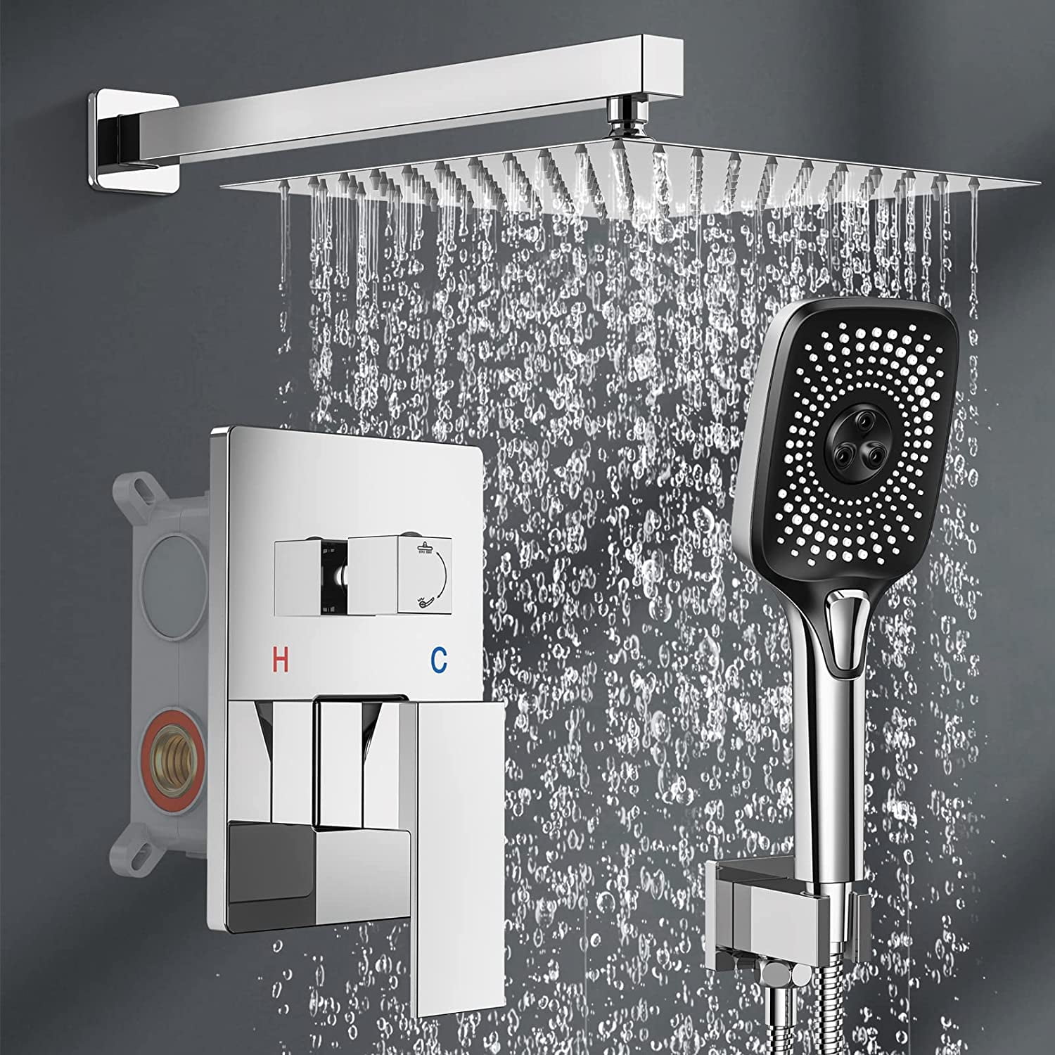 Free Shipping! Shower Faucets Set, 10'' High-Pressure Rainfall Shower ...