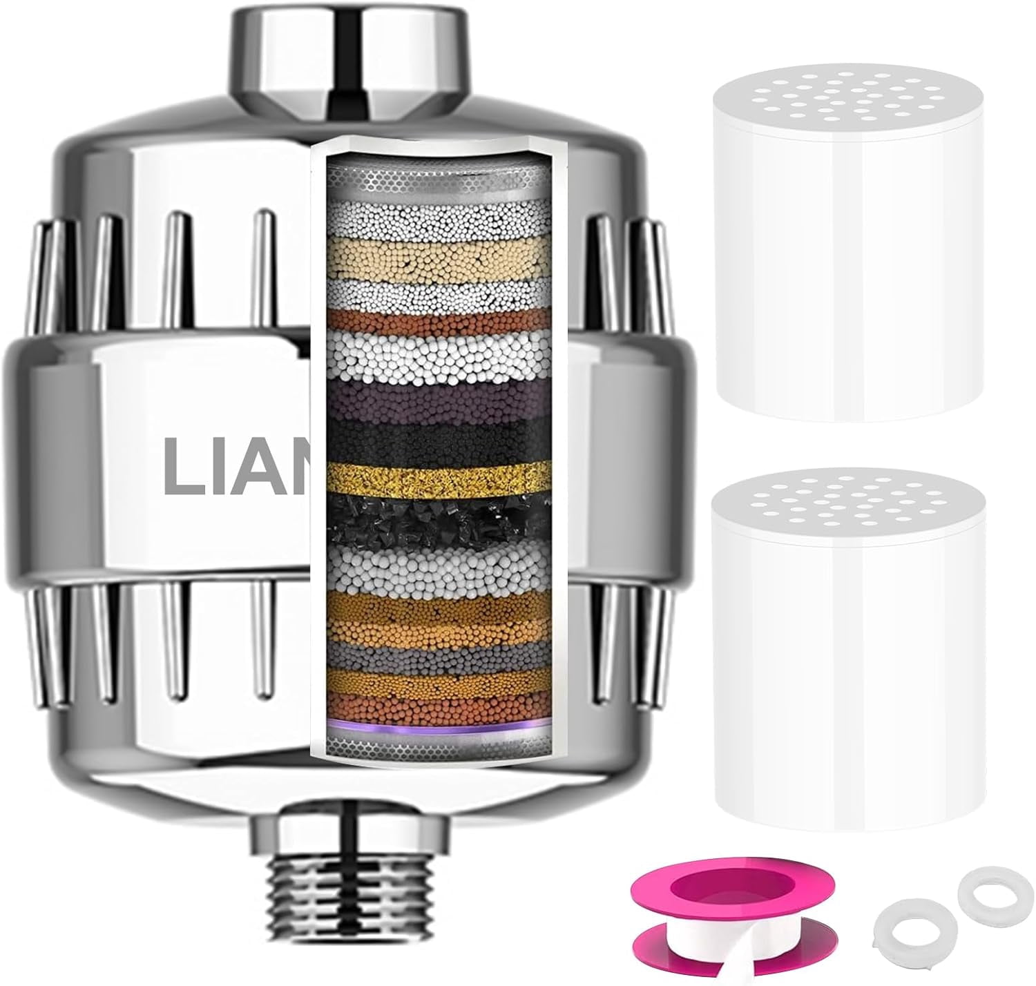 Shower Filter, 20 Stage Shower Head Filter for Hard Water with 2 ...