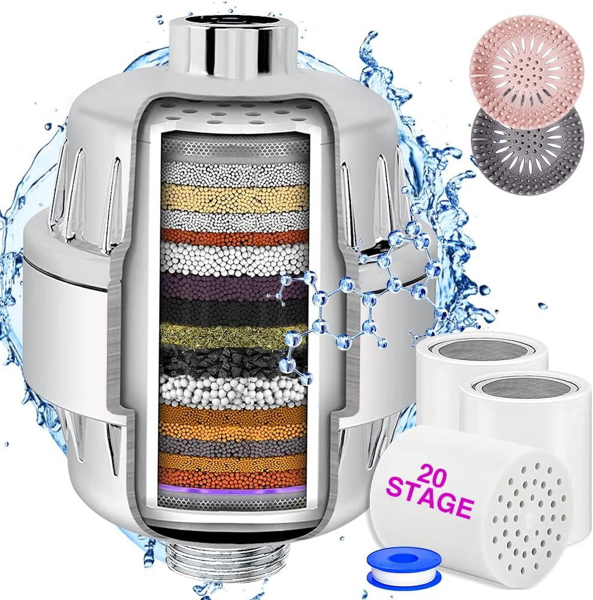 Shower Filter, 20 Stage Shower Head Filter for Hard Water High Output ...