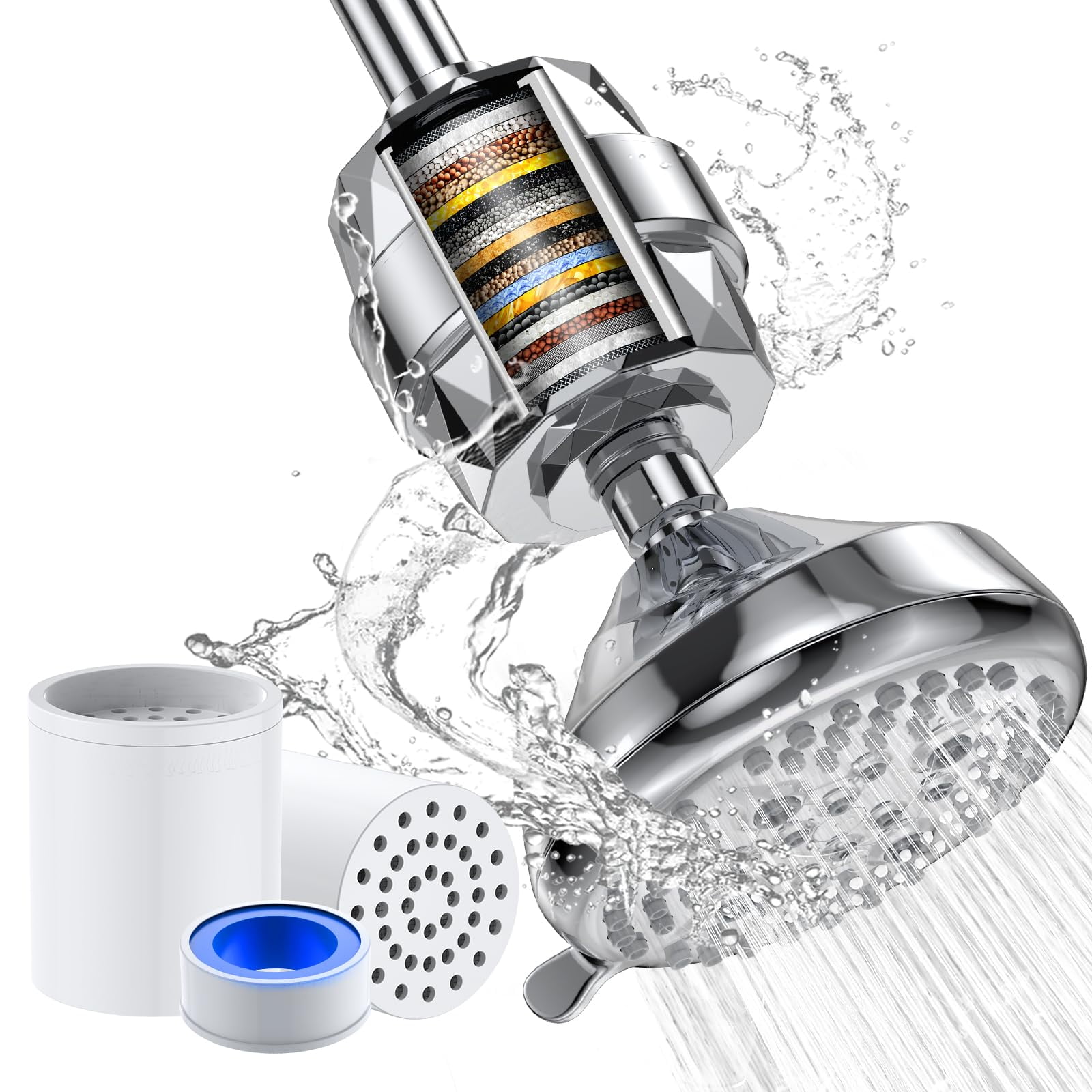 Shower Filter, 20 Stage Showerhead Filter for Hard Water, Shower Water ...