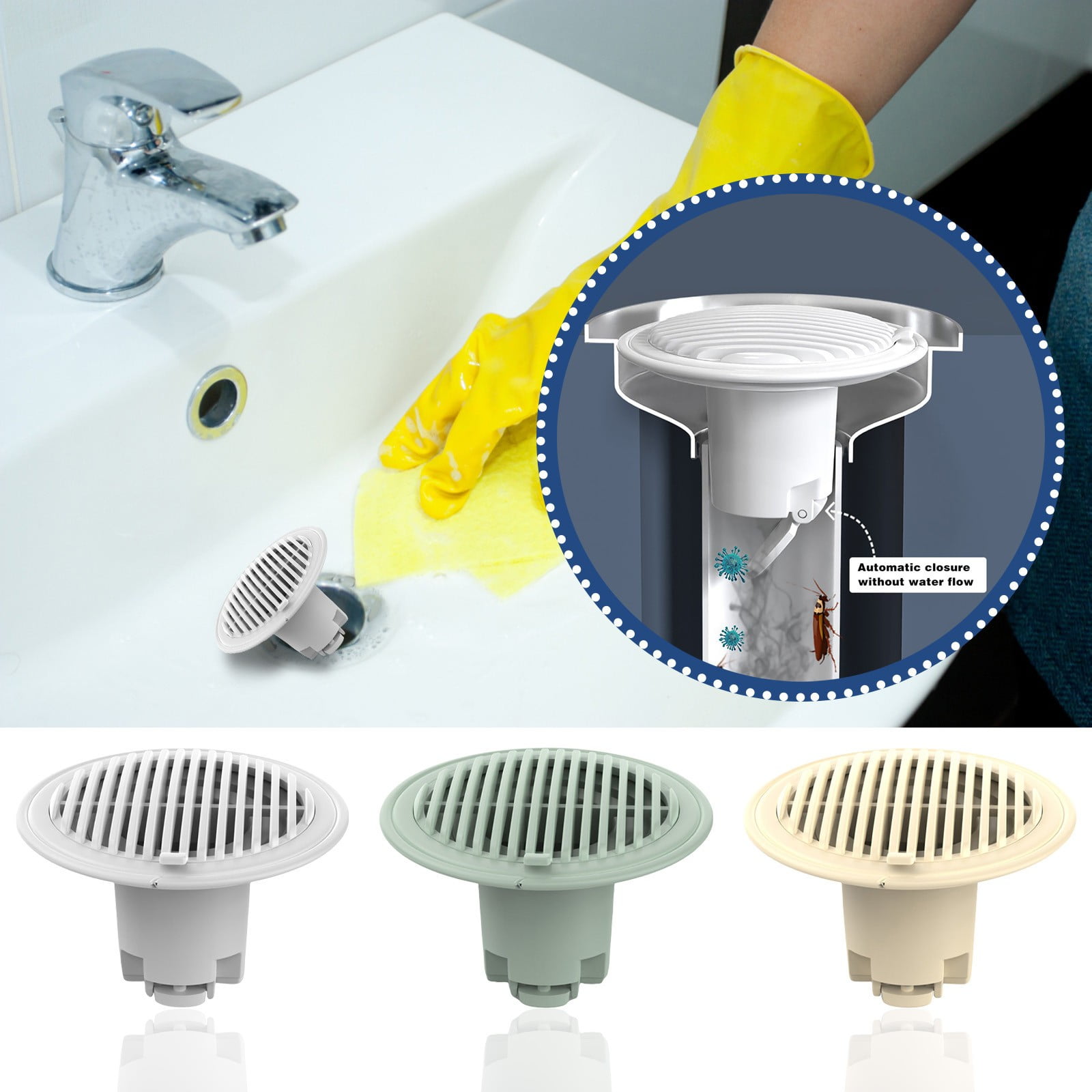 Shower Floor Backflow Preventer Core Drainage Insert Plug Gas Sealser ...