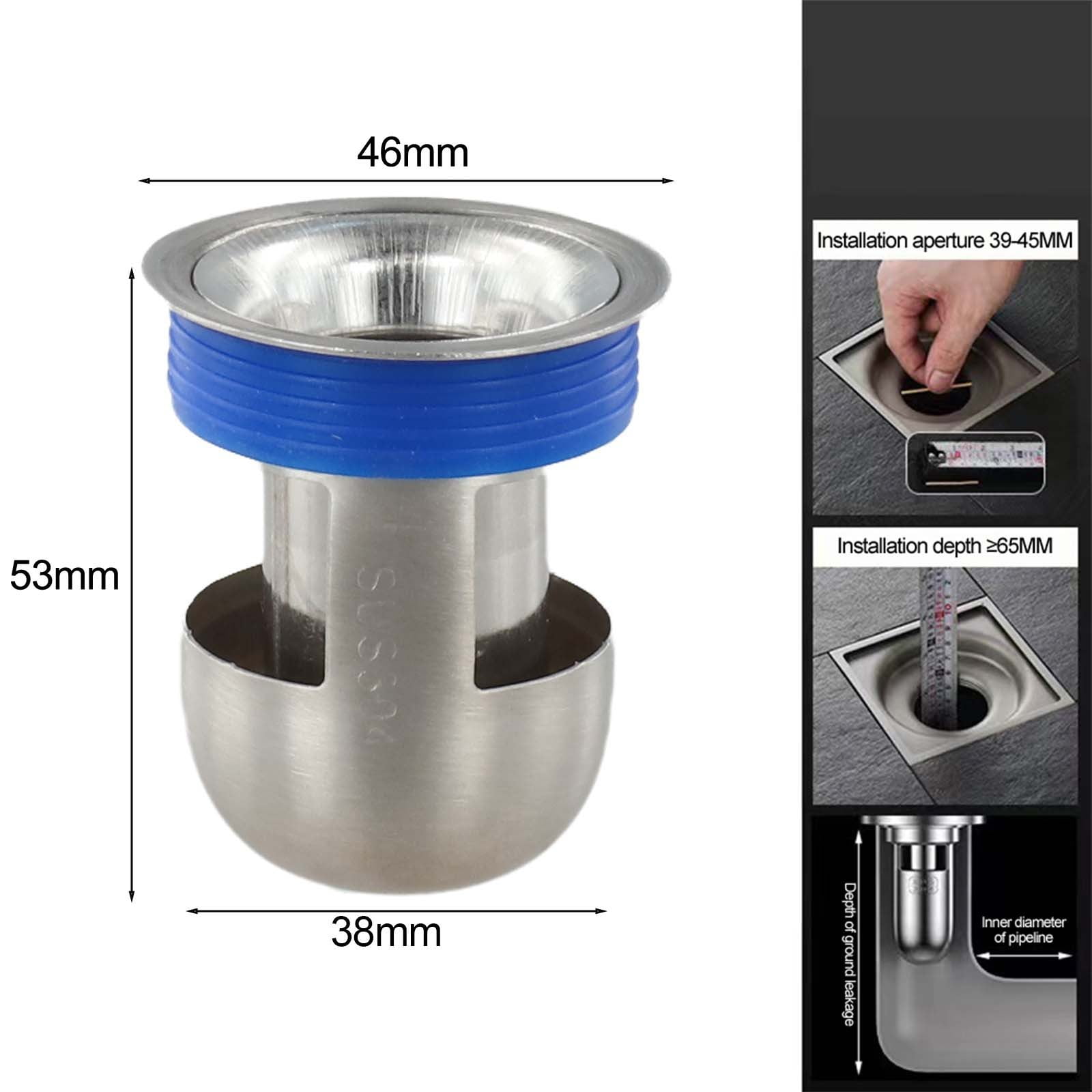 Shower Floor Drain Backflow Preventer 304 Stainless Steel For Bathroom ...