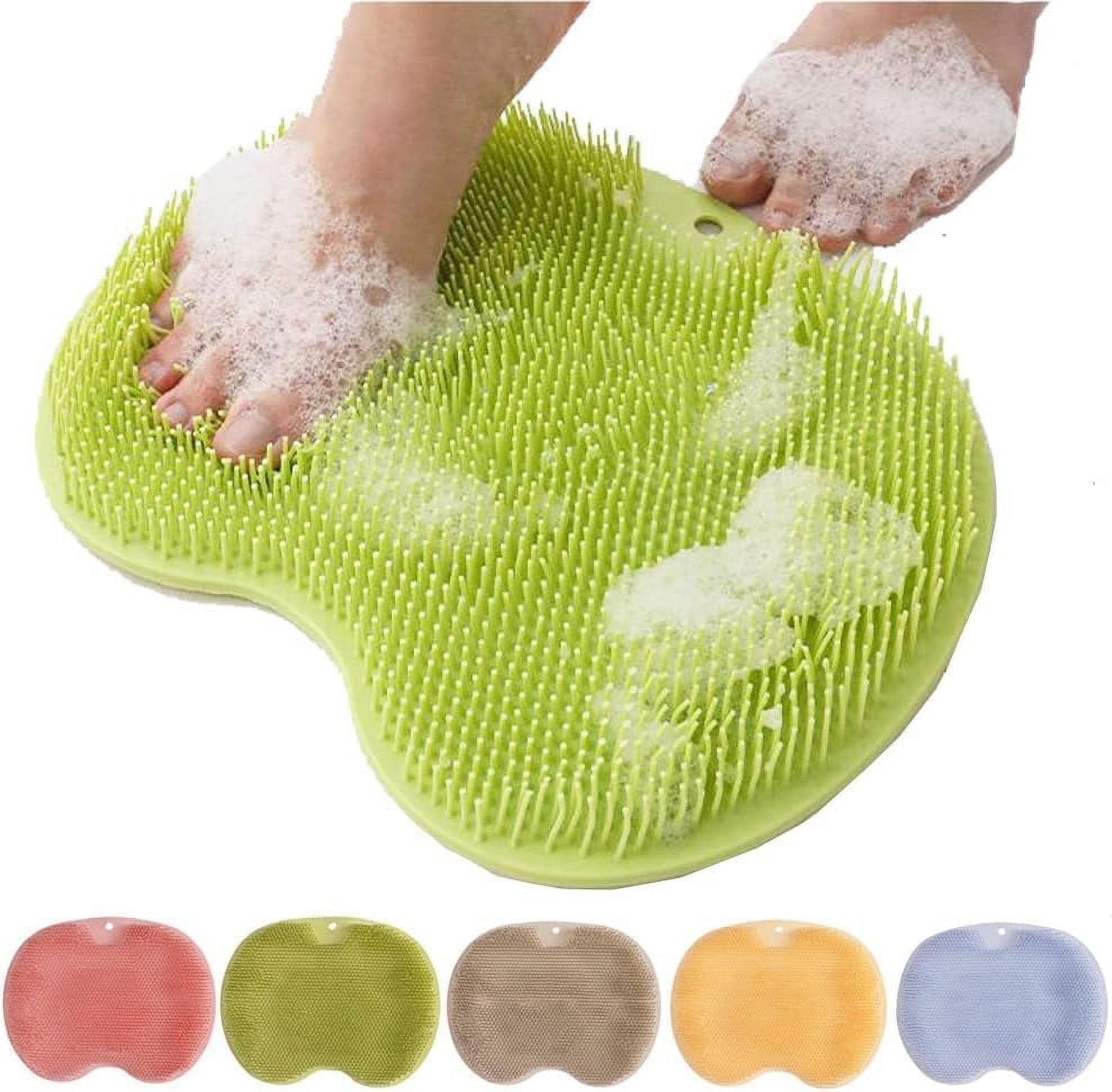 Shower Foot and Back Scrubber Massage Pad, Wall-Mounted Back Scrubber ...