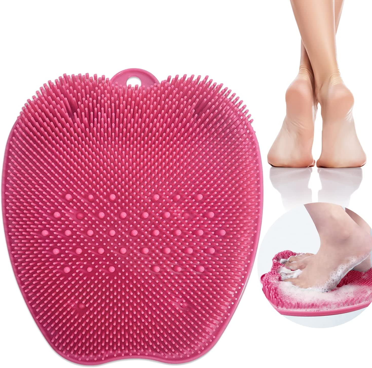 Shower Foot Massager Scrubber. XL Larger Size Mat with Non-Slip ...