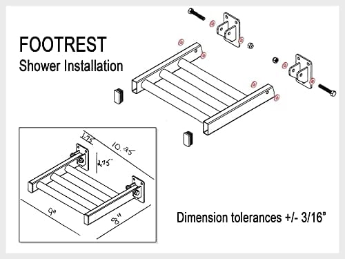 Shower Foot Rest and Shaving Pedestal - Wall Mount Folding Shower Ledge ...