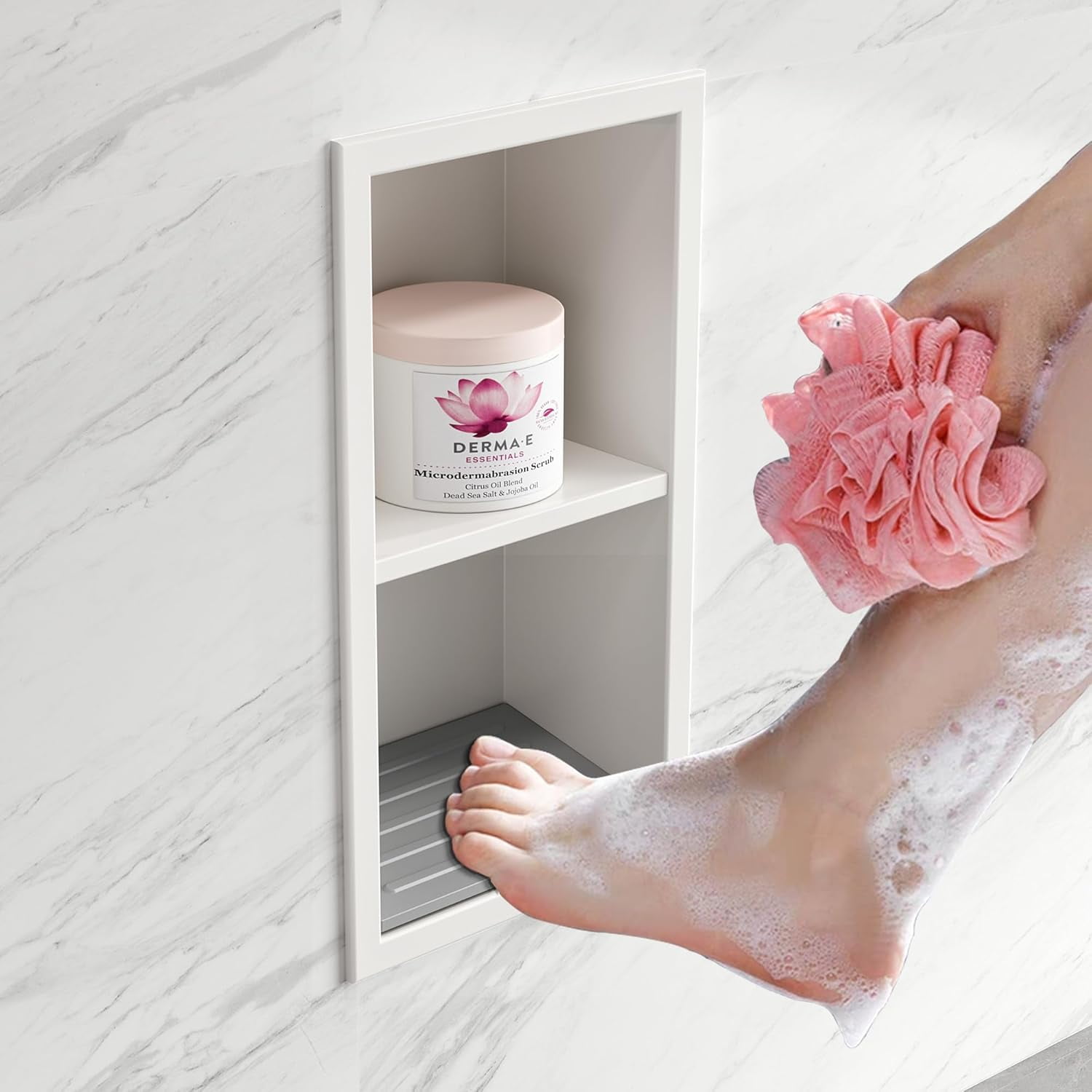 Shower Foot Rest for Shaving Legs, 304 Stainless Steel Footrest Niche ...