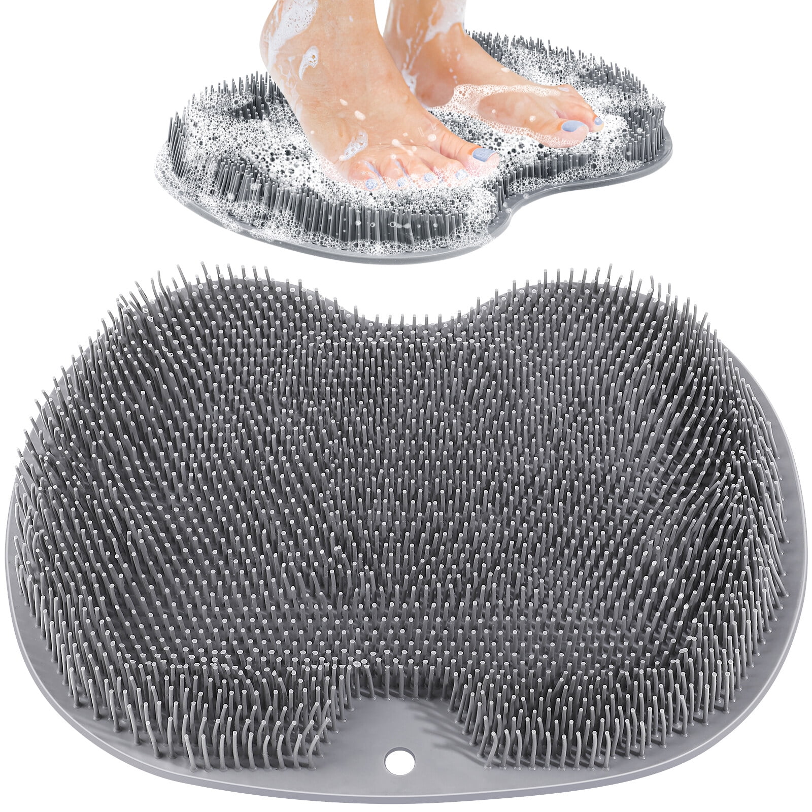 Shower Foot Scrubber Back Massage Mat Foot Back Scrub Cleaner Pad with ...