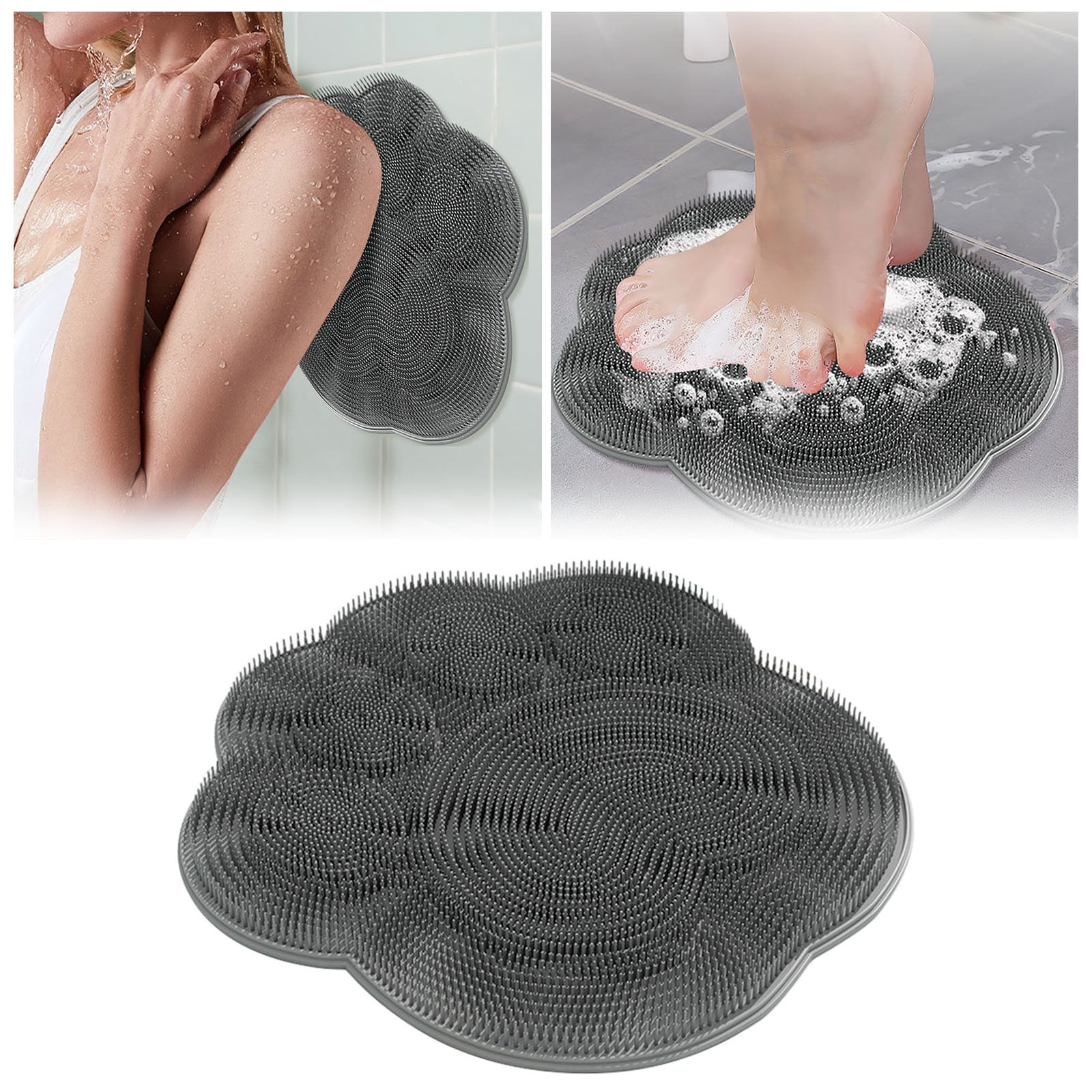 Shower Foot Scrubber Mat Back Washer Exfoliating Bath Wash Pad Wall ...