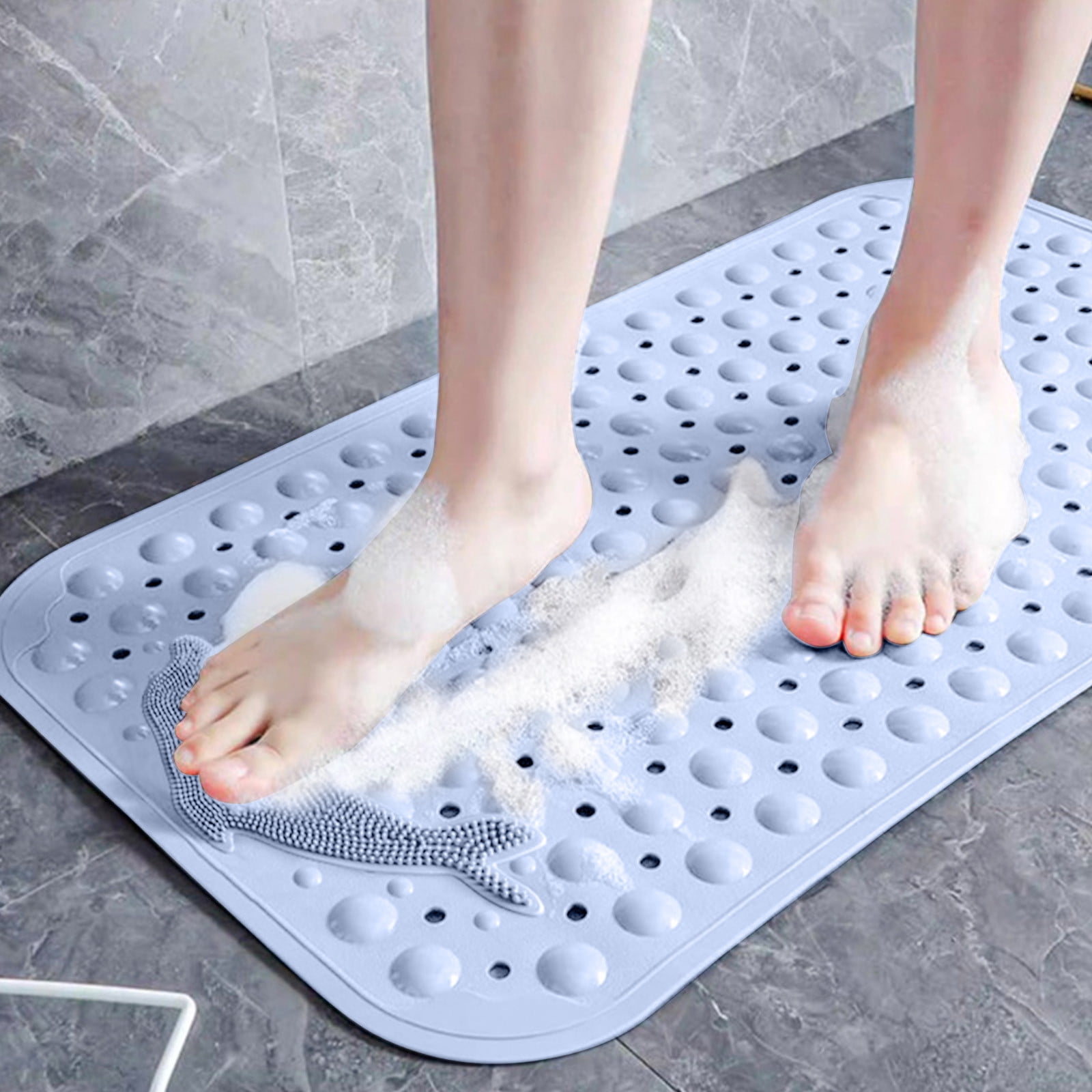 Shower Foot Scrubber Mat, Non Slips Shower Mat, Rubber Bath Tub Mat ...
