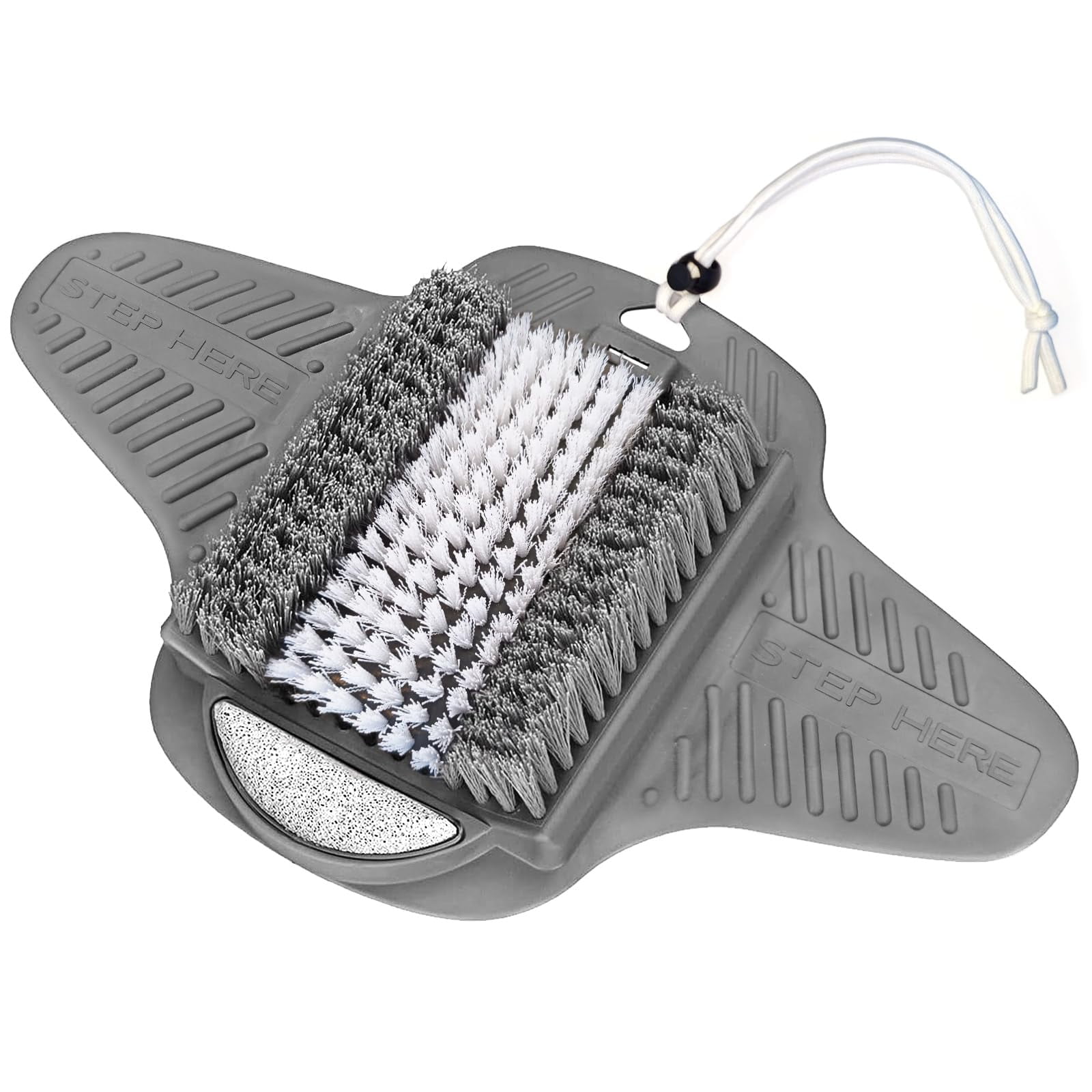 Shower Foot Scrubber Mat with Pumice Stone - Cleans, Smooths and ...