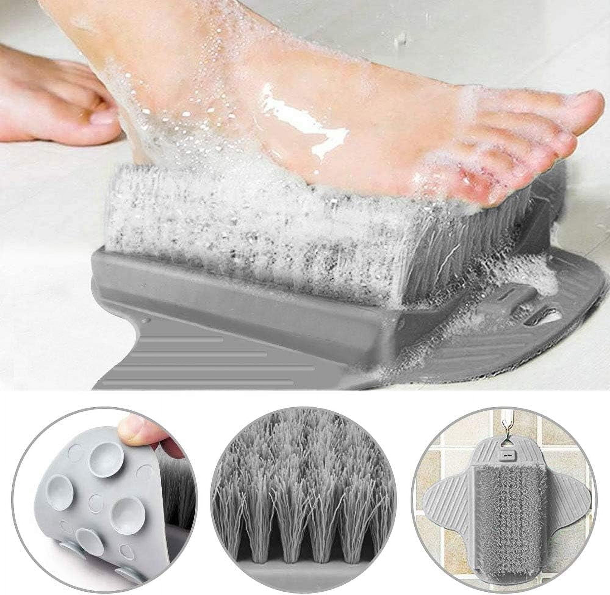 Shower Foot Scrubber Mat with Pumice Stone, Effortless Foot Care Deep ...