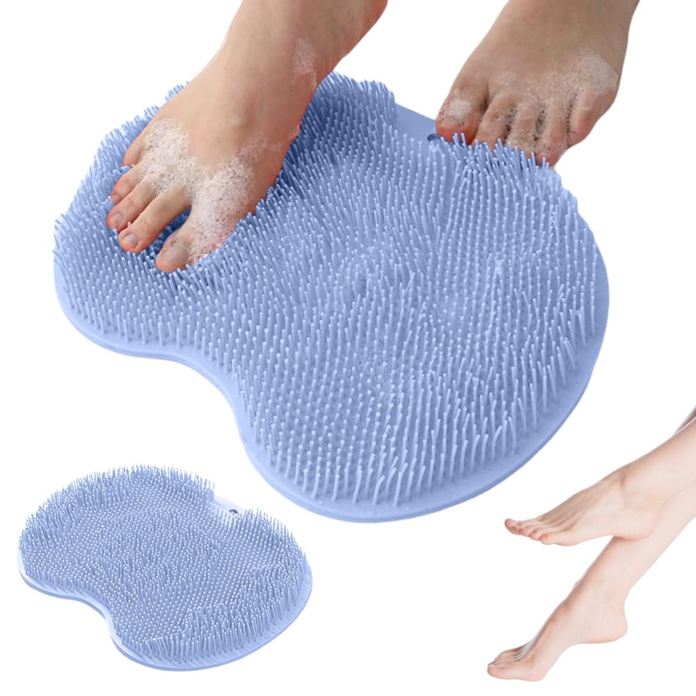 Shower Foot Scrubber Mat With Suction Cups, Foot And Back Scrubber Matt ...