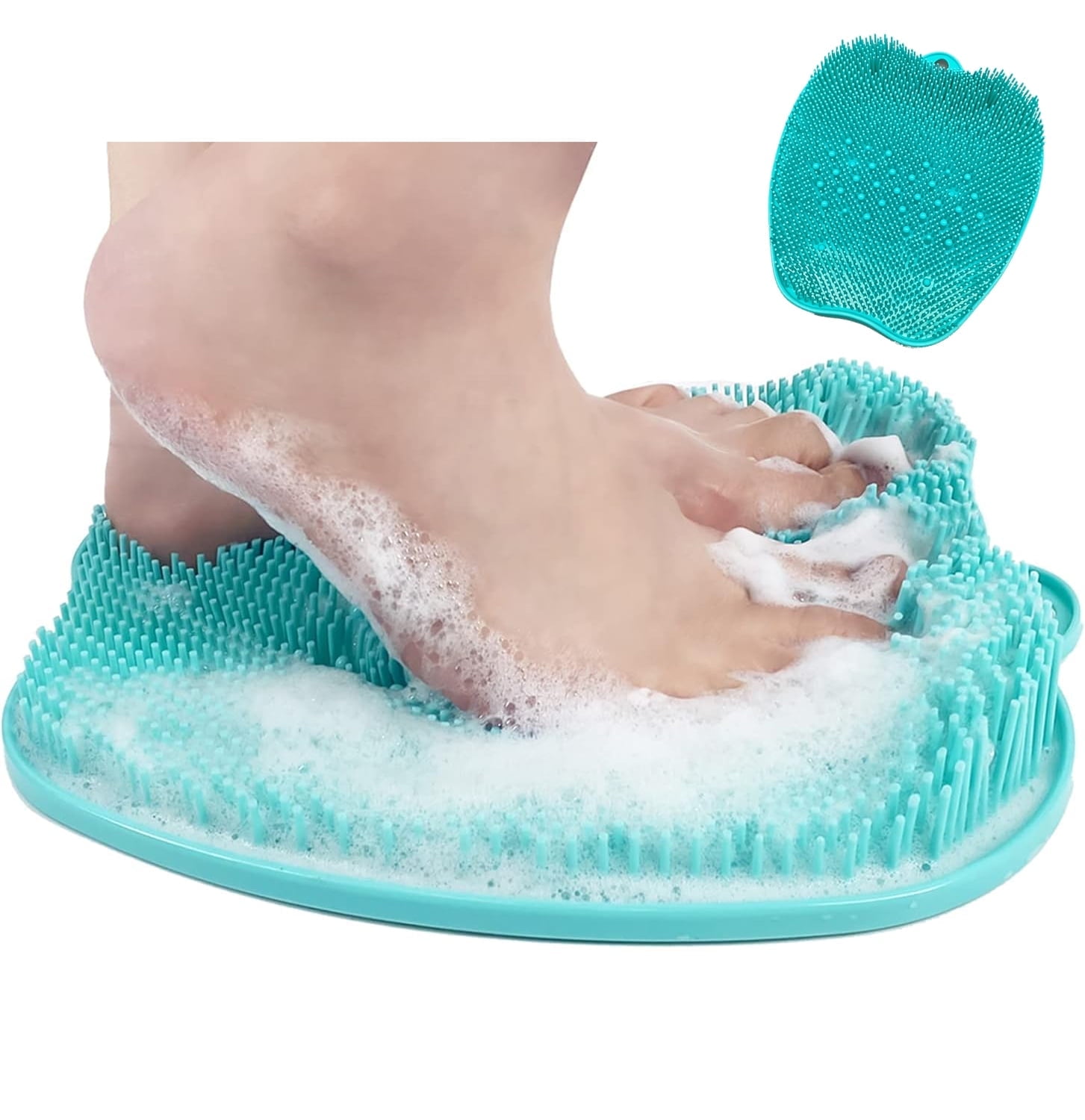 BEYCED Shower Foot Scrubber Mat, XL Foot Massager, Exfoliating Bristles ...