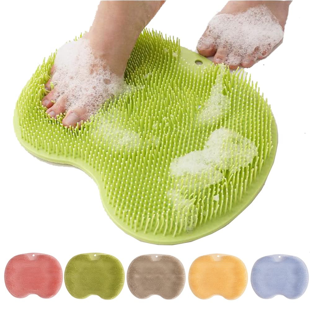 Shower Foot Scrubber Mat with Non-Slip Suction Cups Washer Exfoliating ...