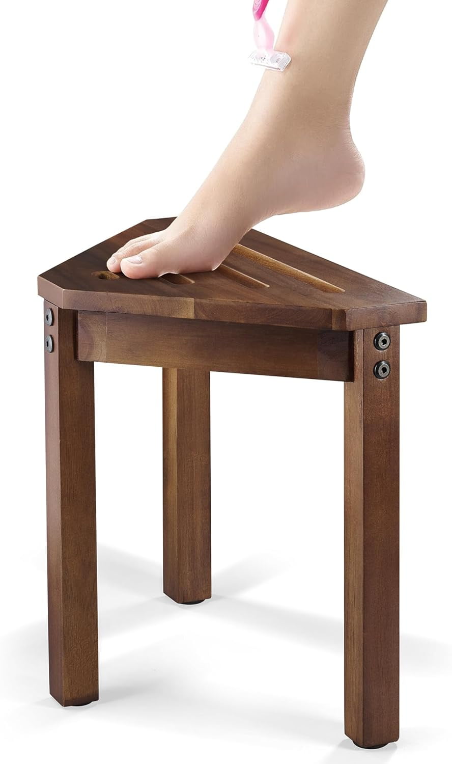 Shower Foot Stool for Shaving Legs, Acacia Wood Shower Foot Rest ...