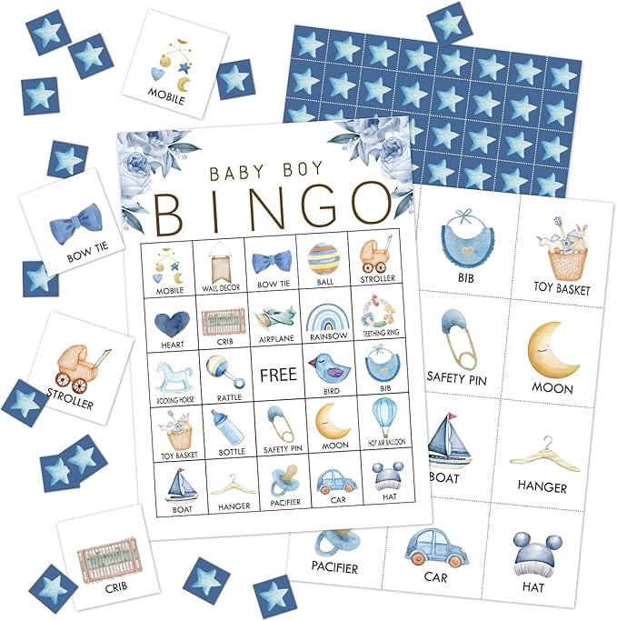 Shower Games Bingo Party Game for Gender Reveal Party Pregnancy ...