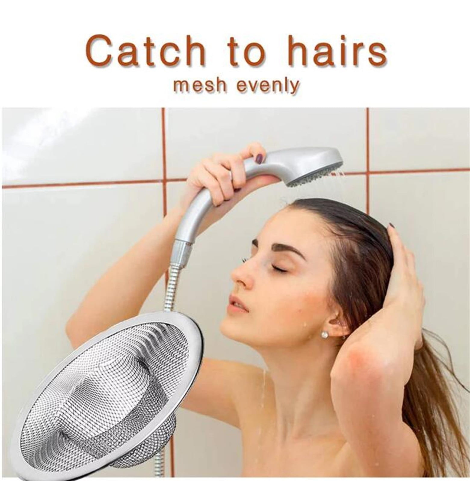 Shower Hair Drain Catcher Stainless Hair Catcher For Bathroom Tub Drain ...