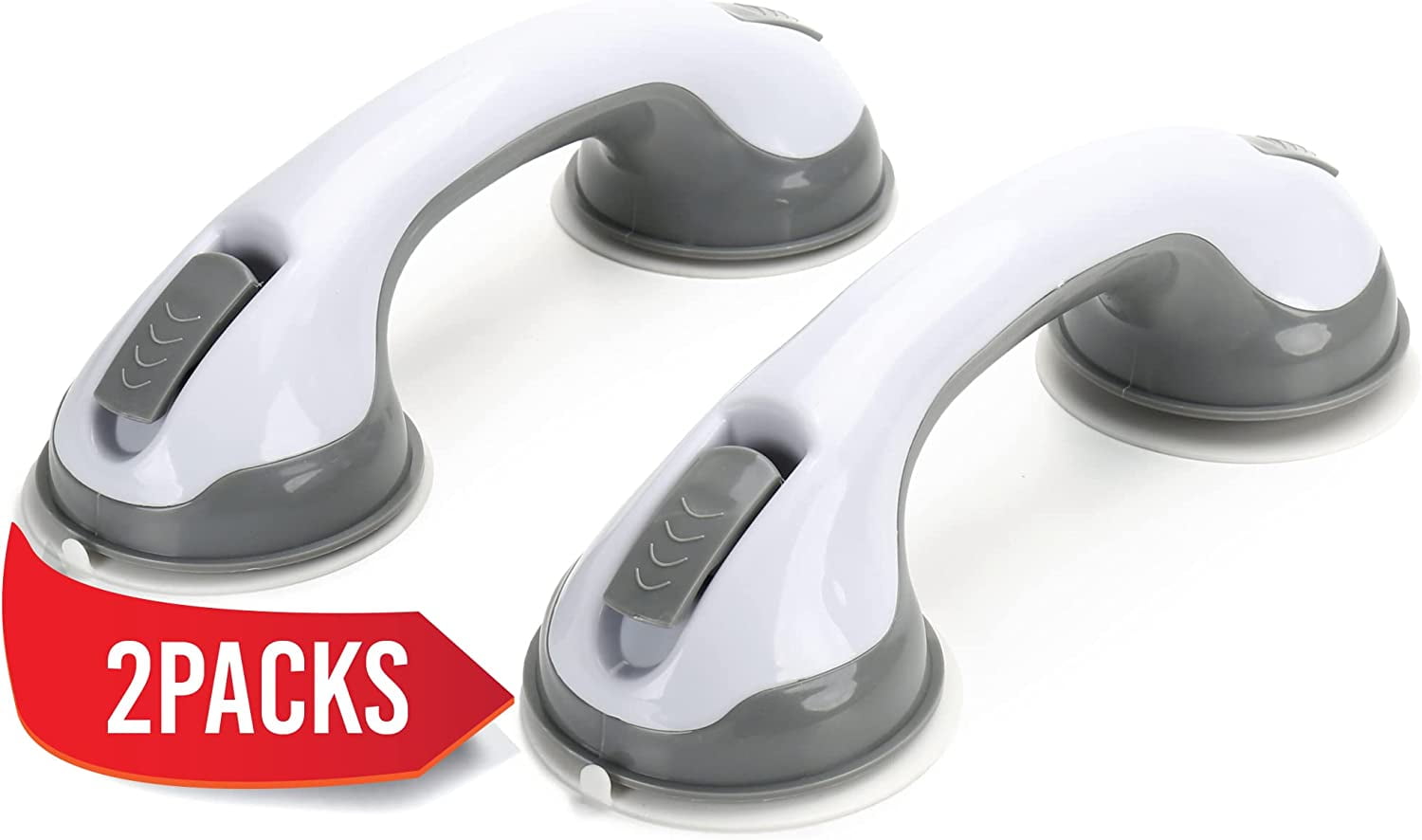 2 Pack Non-Slip Suction Grab Bar for Bathtub & Shower - Portable Tub ...