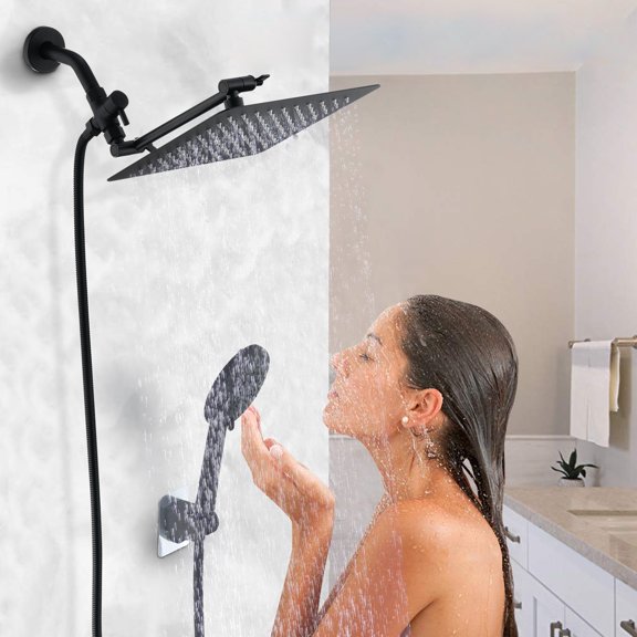 G-Promise 13 Inches Rain Shower Head with 4-Mode Wand Combo, 13 Inches ...