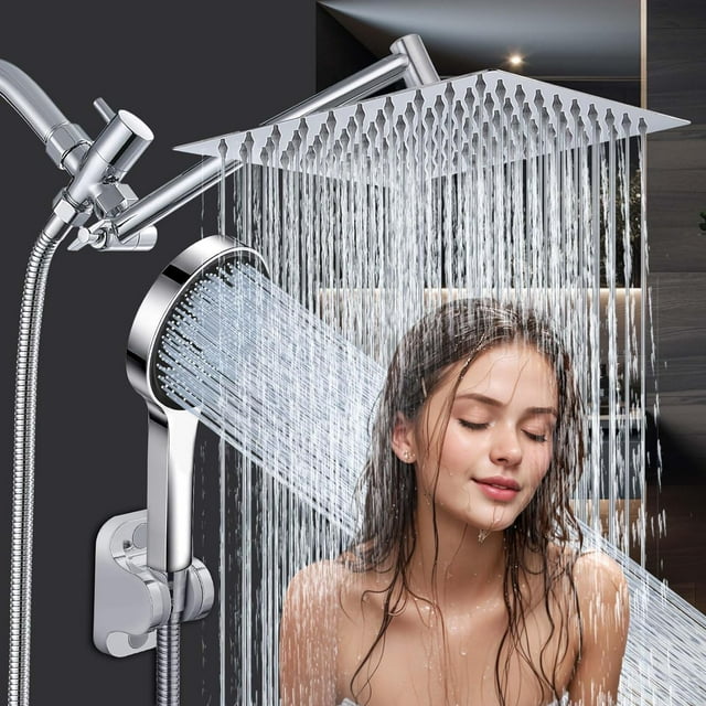 Shower Head,10 Inch Rain Shower Head with Handheld Spray Combo,3 ...