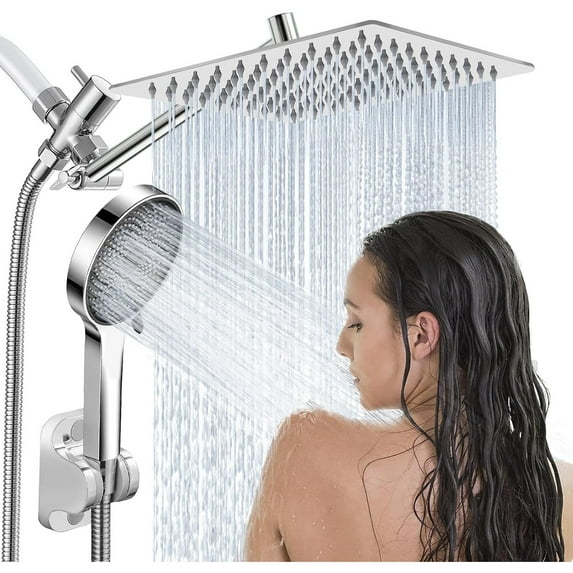 Shower Head,10”Rain Shower Head with Handheld Spray Combo and ...