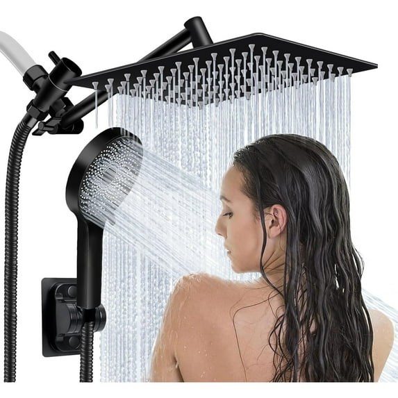 Shower Head,10”Rain Shower Head with Handheld Spray Combo and ...