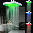 Shower Head 3 Colors Changing LED Showerhead Rainfall Shower 6 Inch ...
