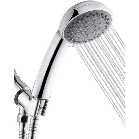 XUERUI-Shower Head, 5 Function High Pressure Handheld ShowerHead with Shower Hose and Adjustable ...