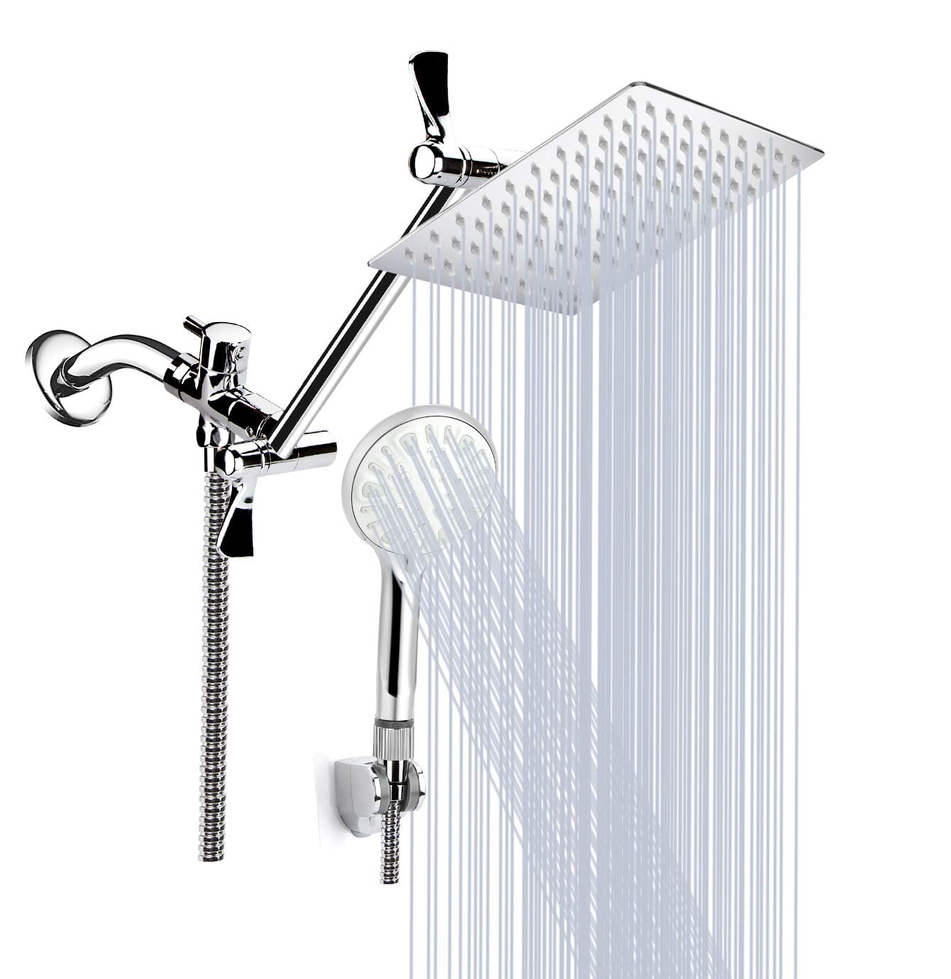 Shower Head, 8 Inch High Pressure Rainfall Shower Head/Handheld Shower ...
