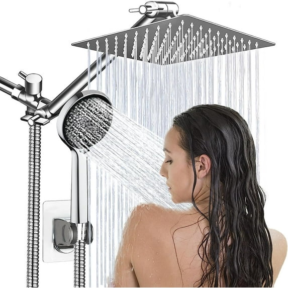 Shower Head,8”Rain Shower Head with Handheld Spray Combo with 11 ...