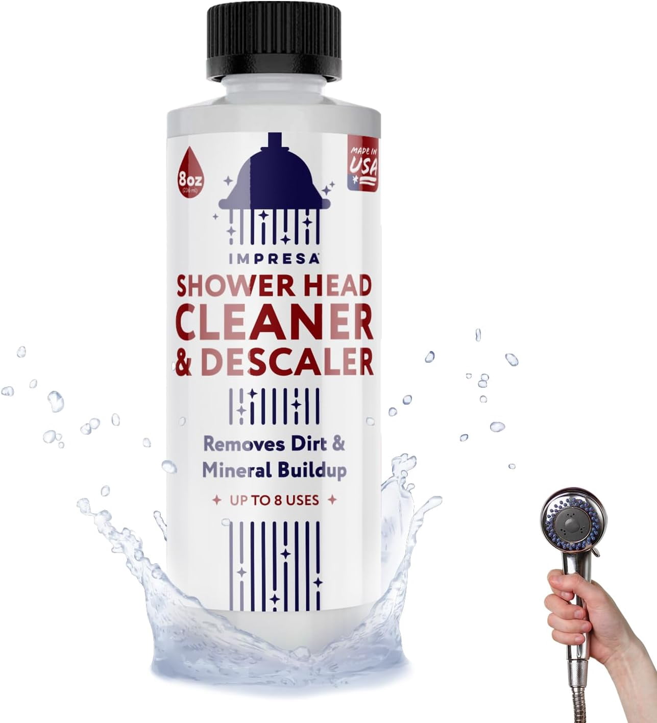 Shower Head Cleaner Solution for Hard Water - 8 fl oz Lemon Scent ...