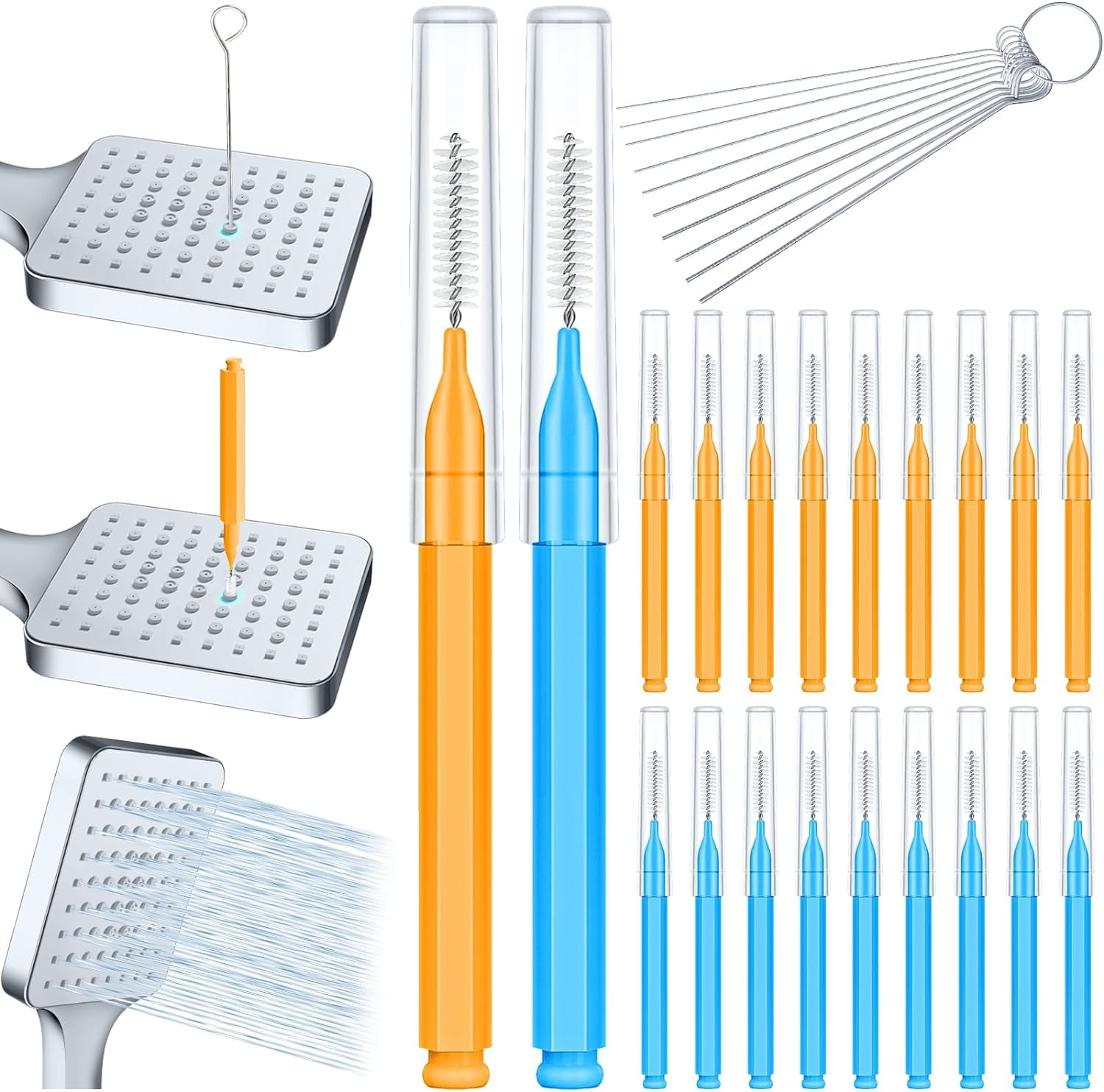 Shower Head Cleaner Tool Set, Small Gaps Hole Anti-Clogging Shower Head ...
