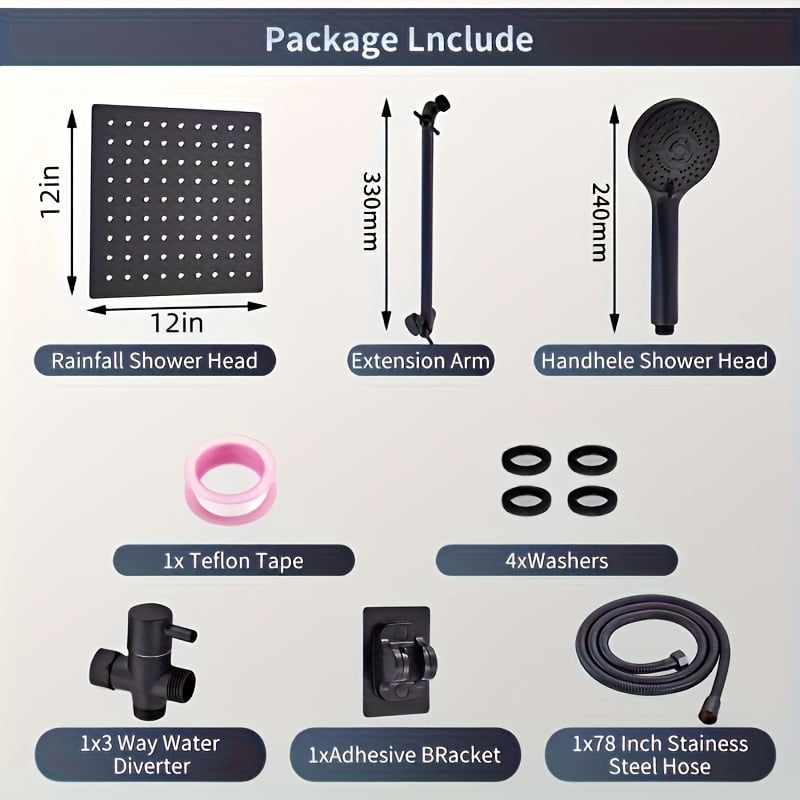 Shower Head Combo, 1 Set Of High-pressure Showerheads with 11 ...