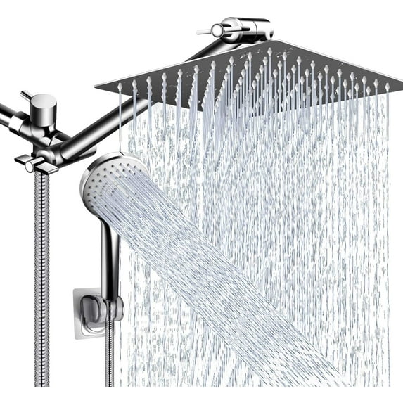 Shower Head Combo,10 Inch High Pressure Rain with 11 Adjustable ...