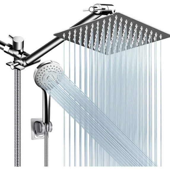 Shower Head Combo,8 Inch High Pressure Rain Shower Head with 11 Inch ...
