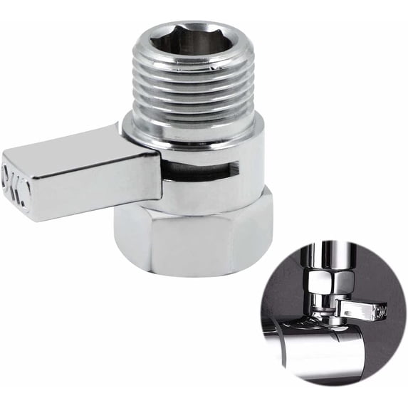 Shower Head Control Stop Valve - G1/2" Thread, Chrome Angle Shut-Off ...