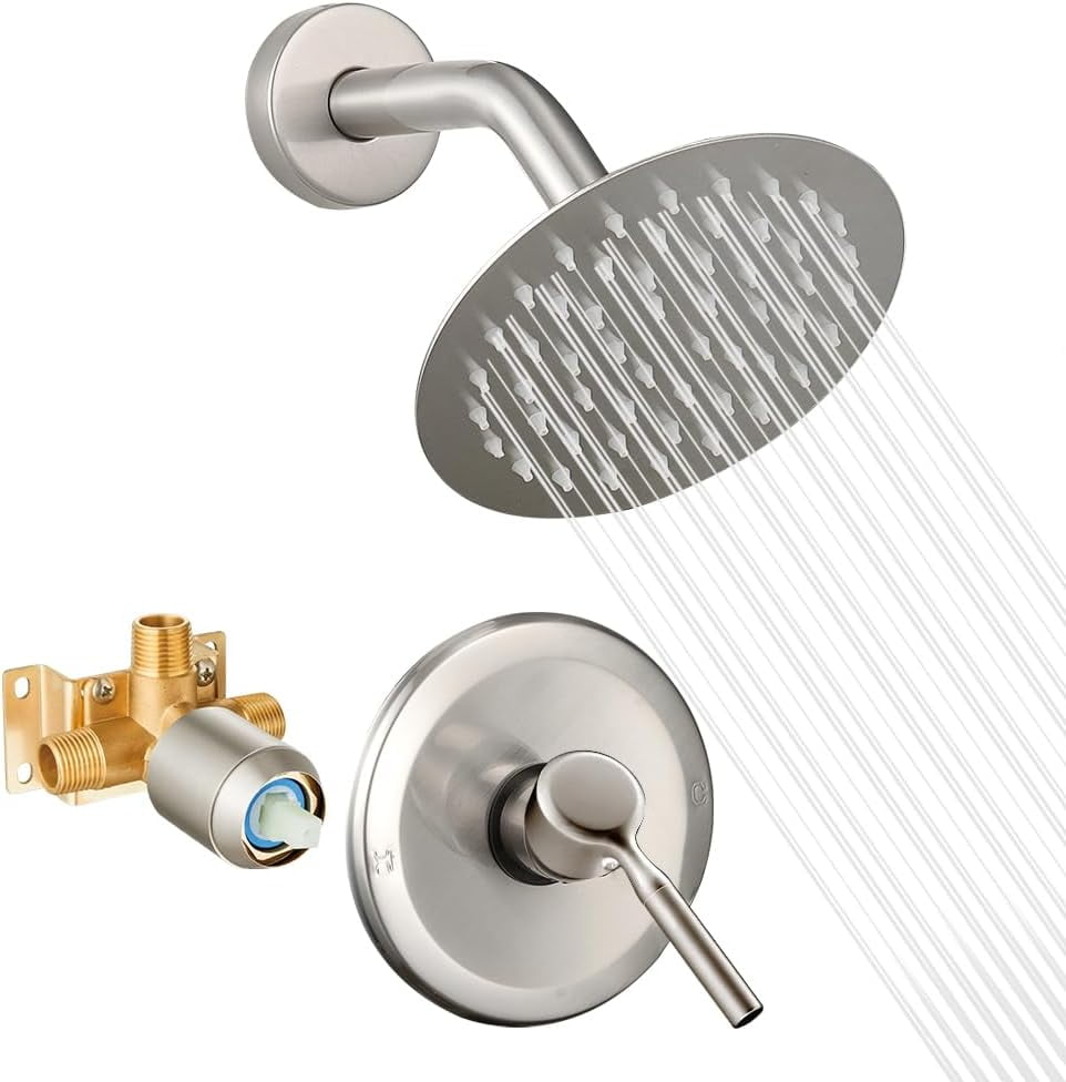 Shower Head And Faucet Set Complete With 6 Inch High Pressure Rain ...