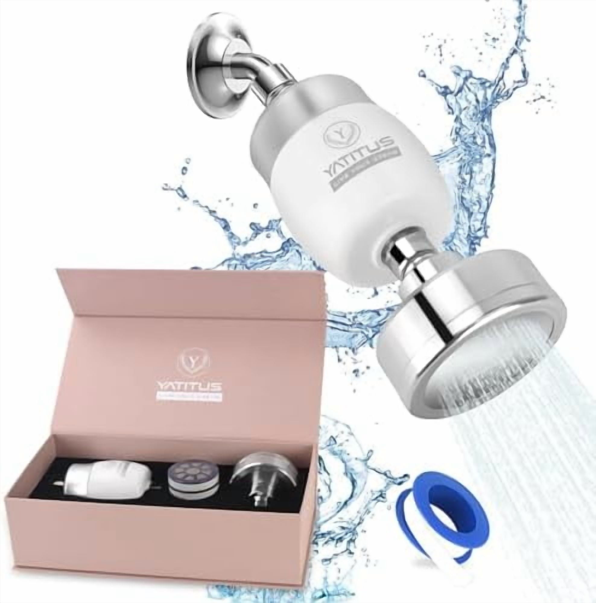 Shower Head For Hard Water, Filtered Shower Head Set 18 +2 stage High ...