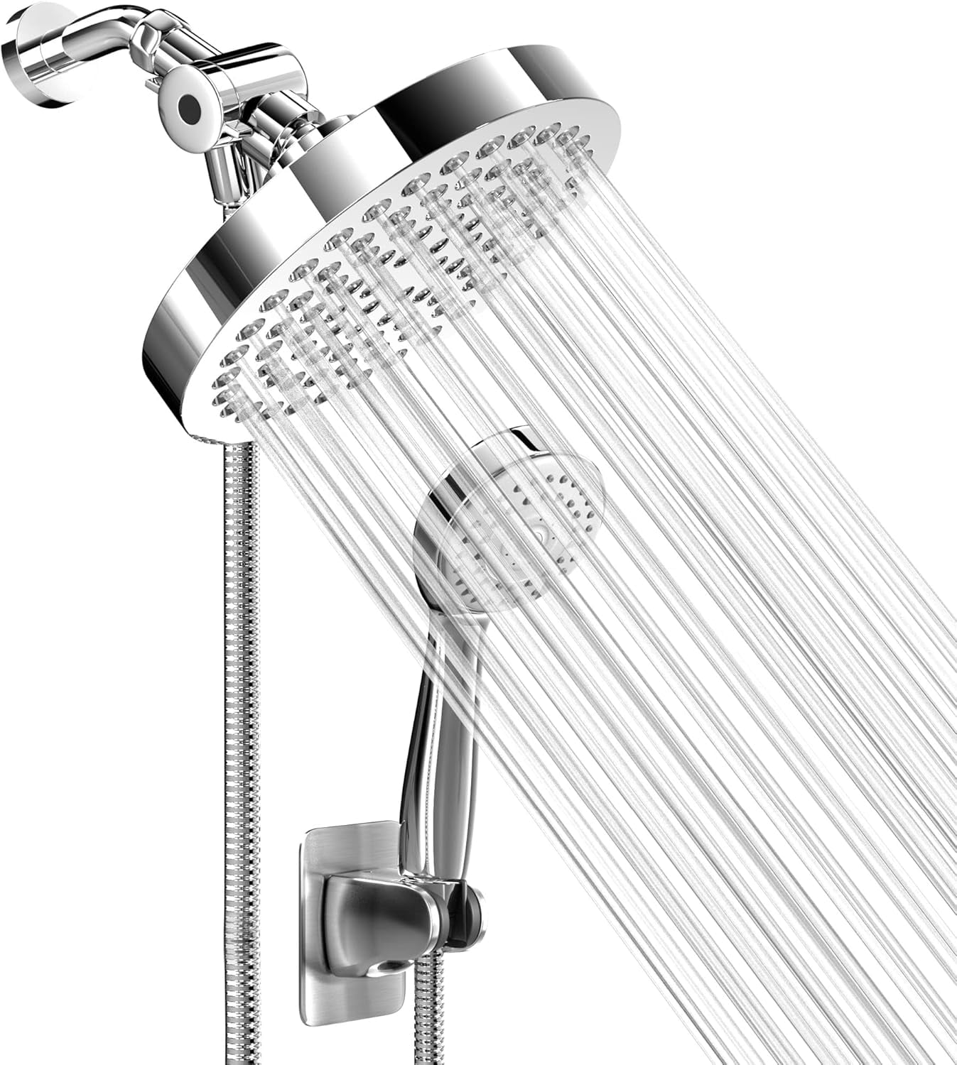 Shower Head With Handheld Combo, 6 Inch High Pressure Rainfall ...