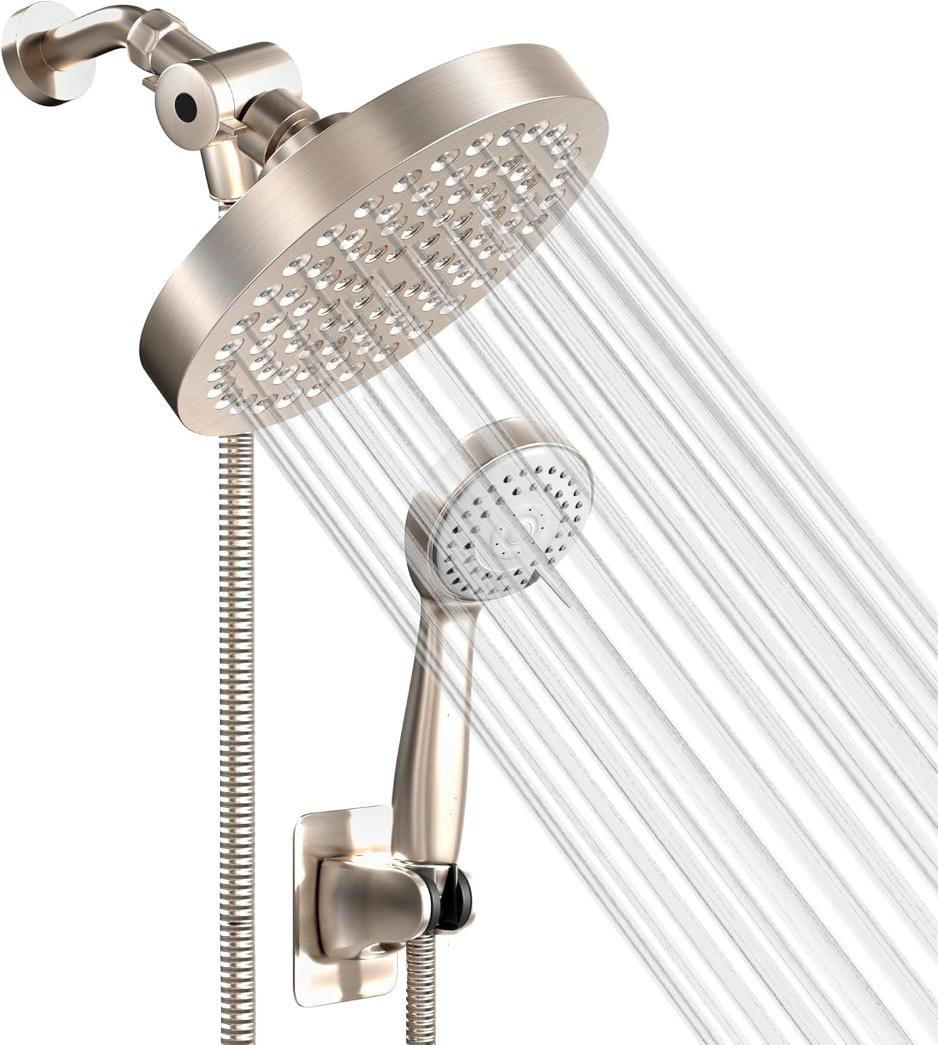 Shower Head With Handheld Combo, 6 Inch High Pressure Rainfall ...