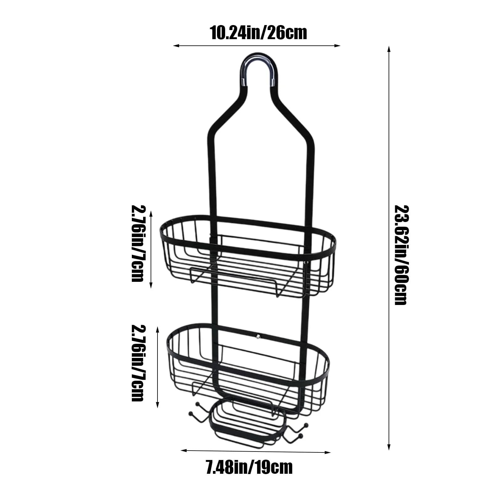 Over The Shower Head Hanging Organizer with 3-Tier Shelves, Rust ...