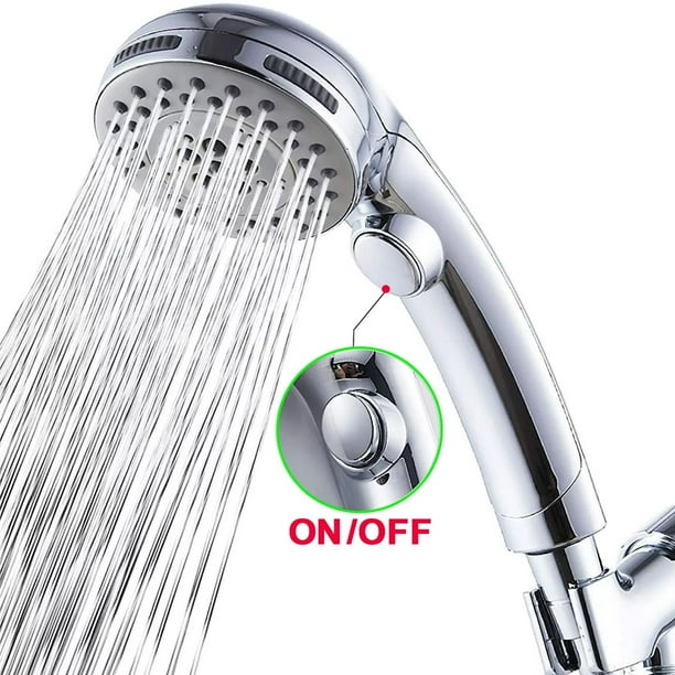 Shower Head - High Pressure Handheld Shower Head with Water Stop Button ...