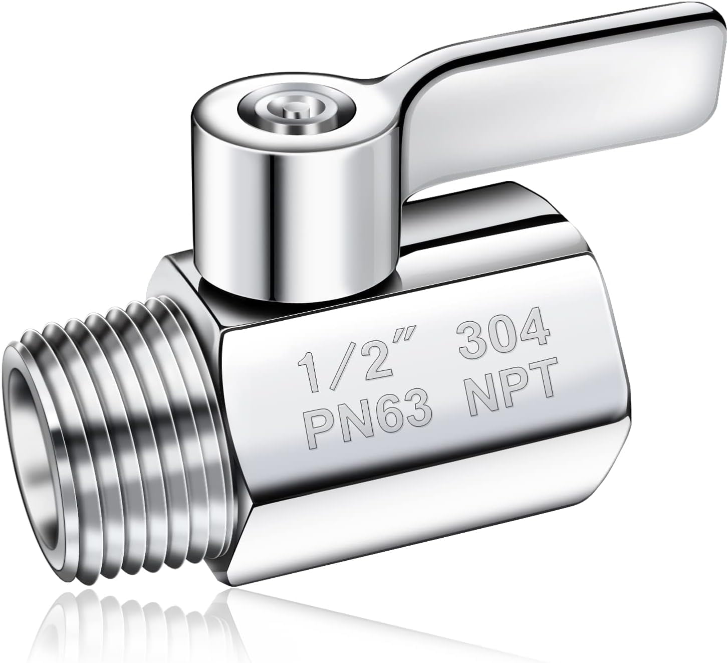 Shower Head Shut Off Valve 304 Stainless Steel Mini Ball Valve(1/2 ...