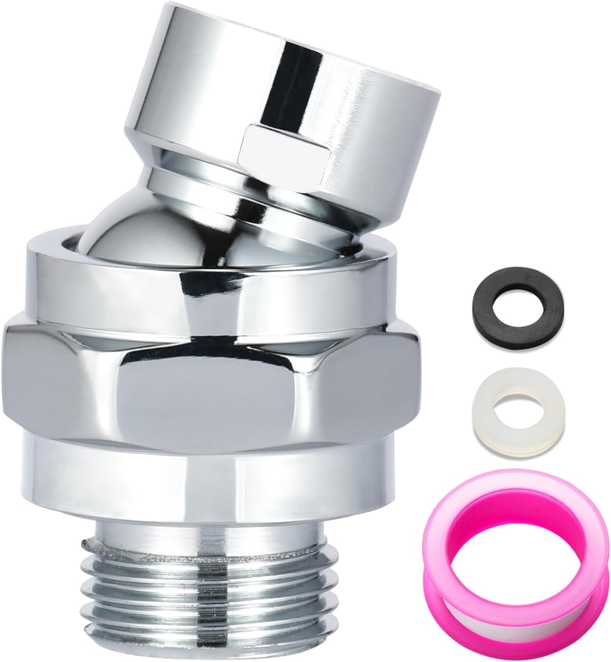 Shower Head Swivel Ball Adapter, All Metal Adjustable Shower Arm ...