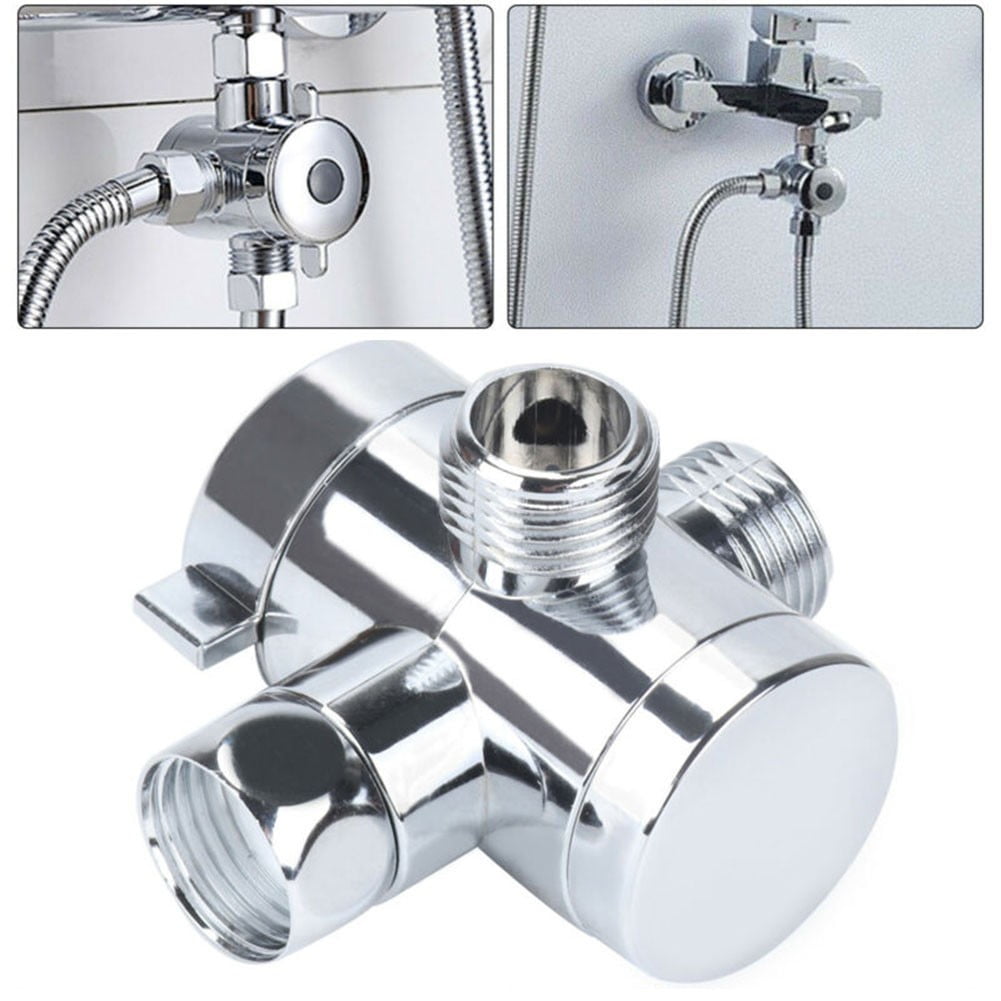 Shower Head Three-Way Shower Arm Mounted Mixer Tap T-Adapter 1/2