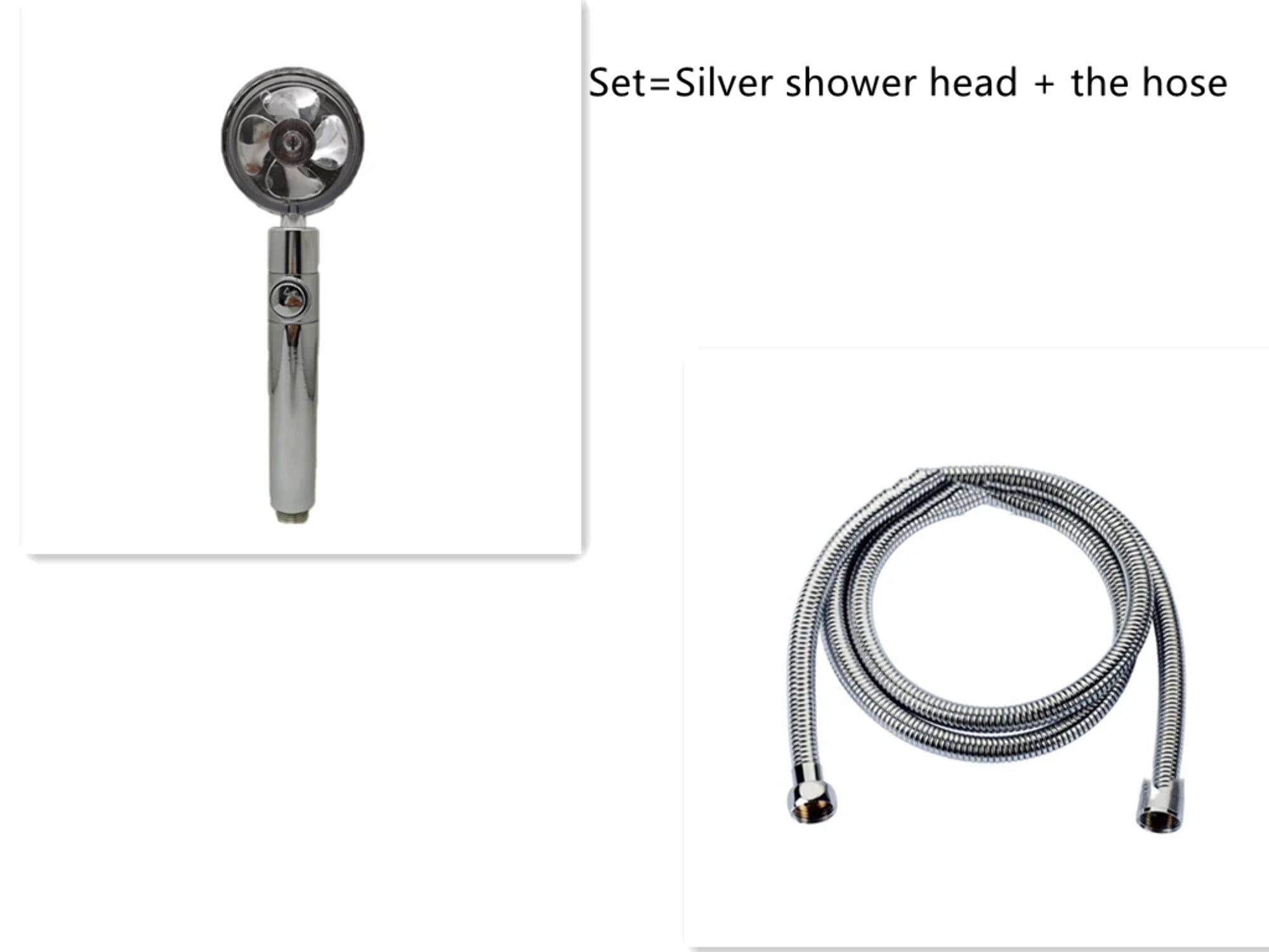 Shower Head Water Saving Flow 360 Degrees Rotating With Small Fan Abs