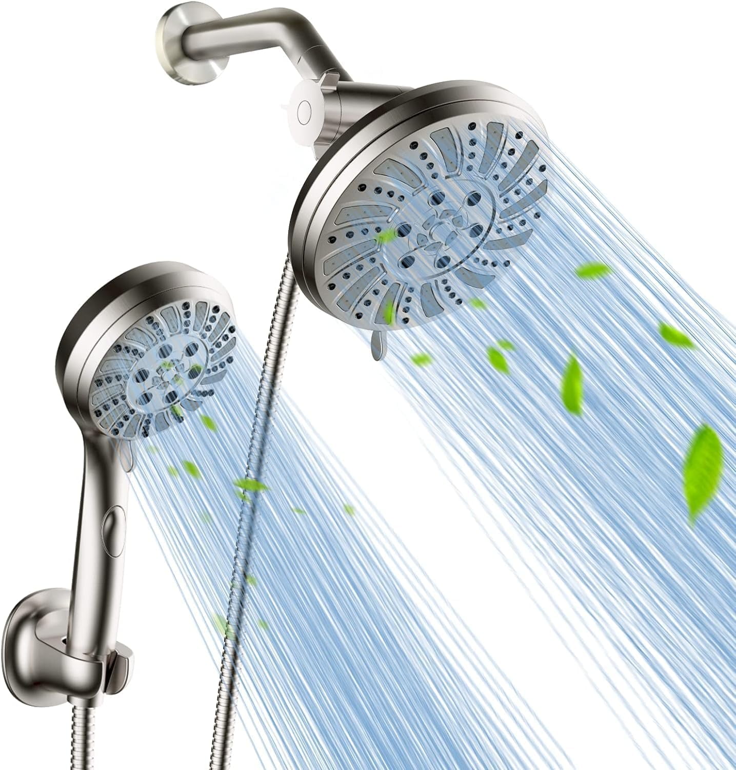Shower Heads with Handheld Spray Combo 6-Setting Showerhead with ...